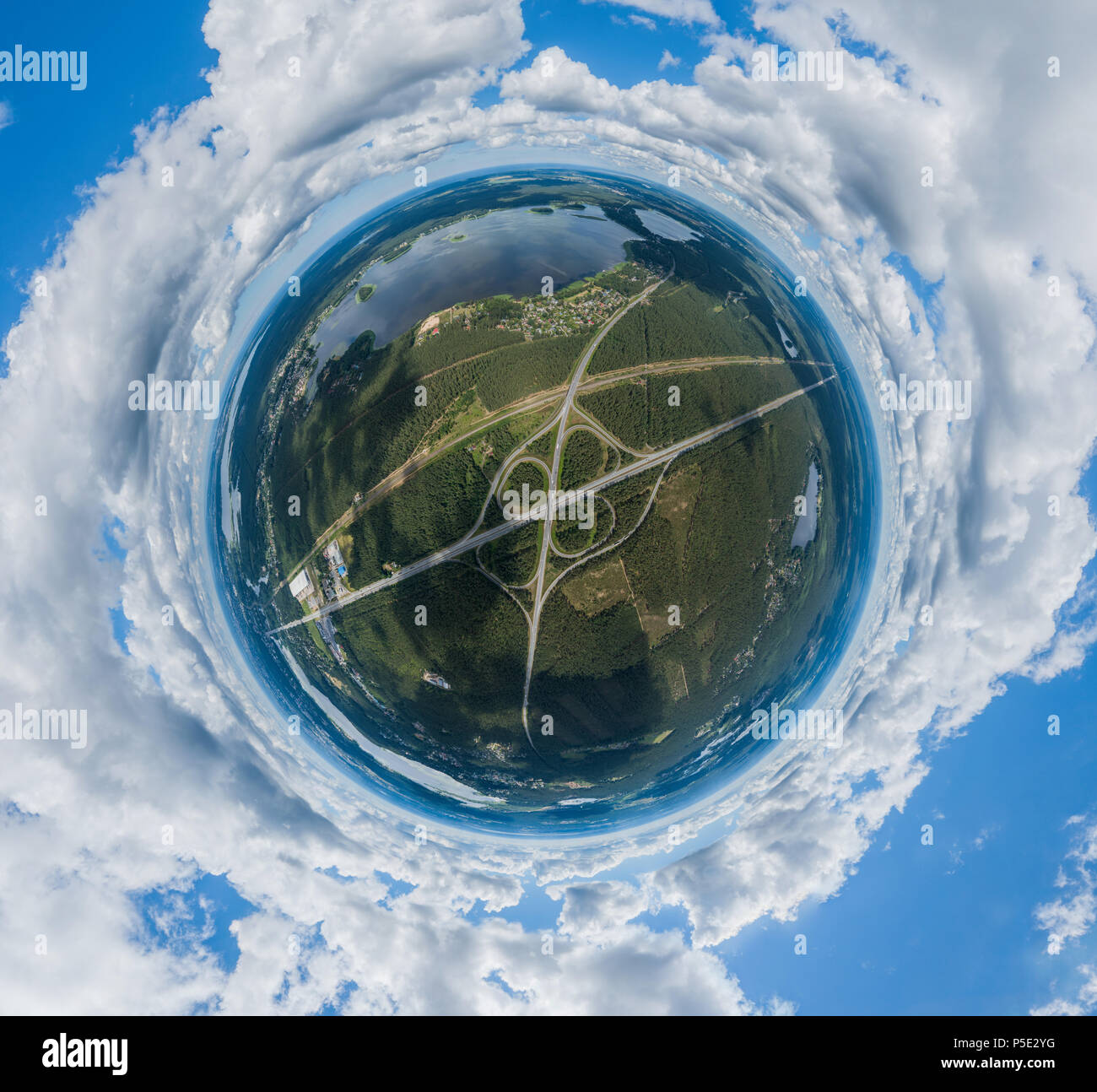 Bridge and nature in Riga city, Latvia 360 VR Drone picture for Virtual ...