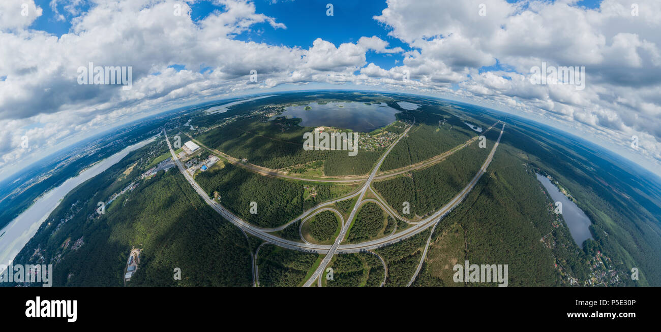 Bridge and nature in Riga city, Latvia 360 VR Drone picture for Virtual ...