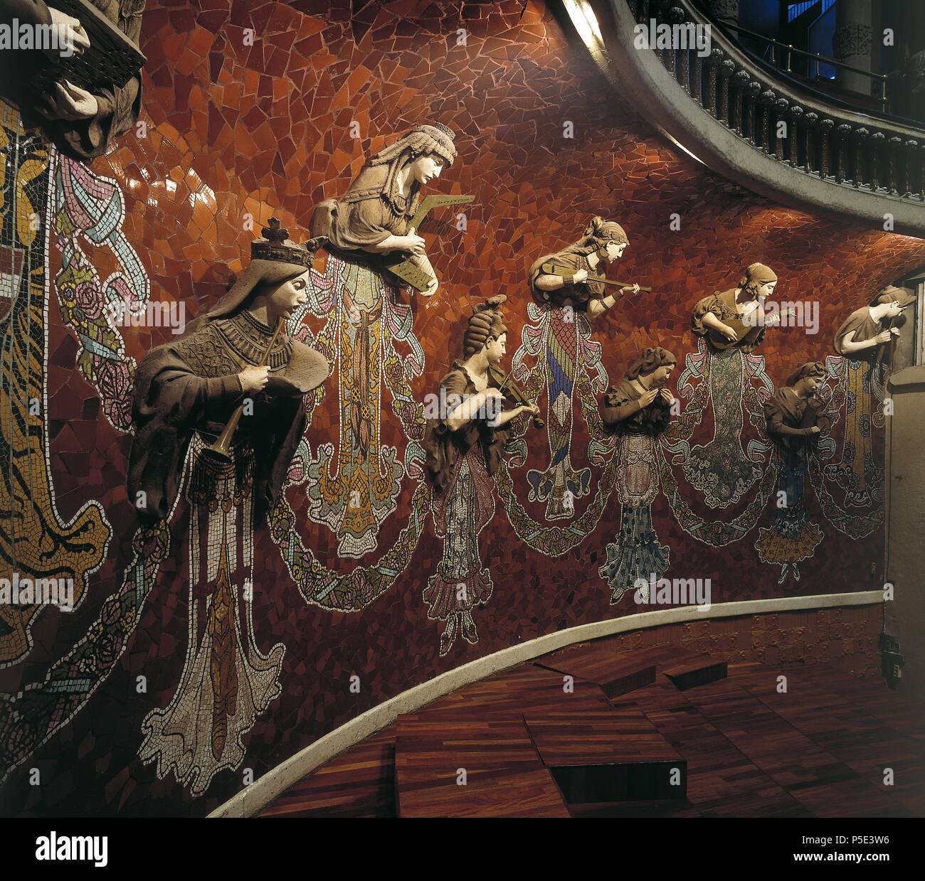 Detail of the Muses of the stage of the Palau de la Musica Catalana ...