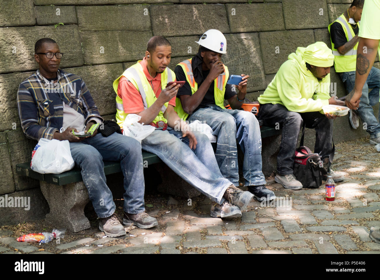 Construction Workers Lunch Break Usa High Resolution Stock Photography ...