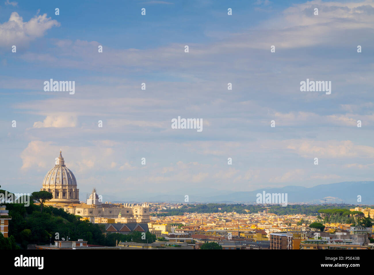 Rome city view with St Peter's basilica dome Stock Photo - Alamy
