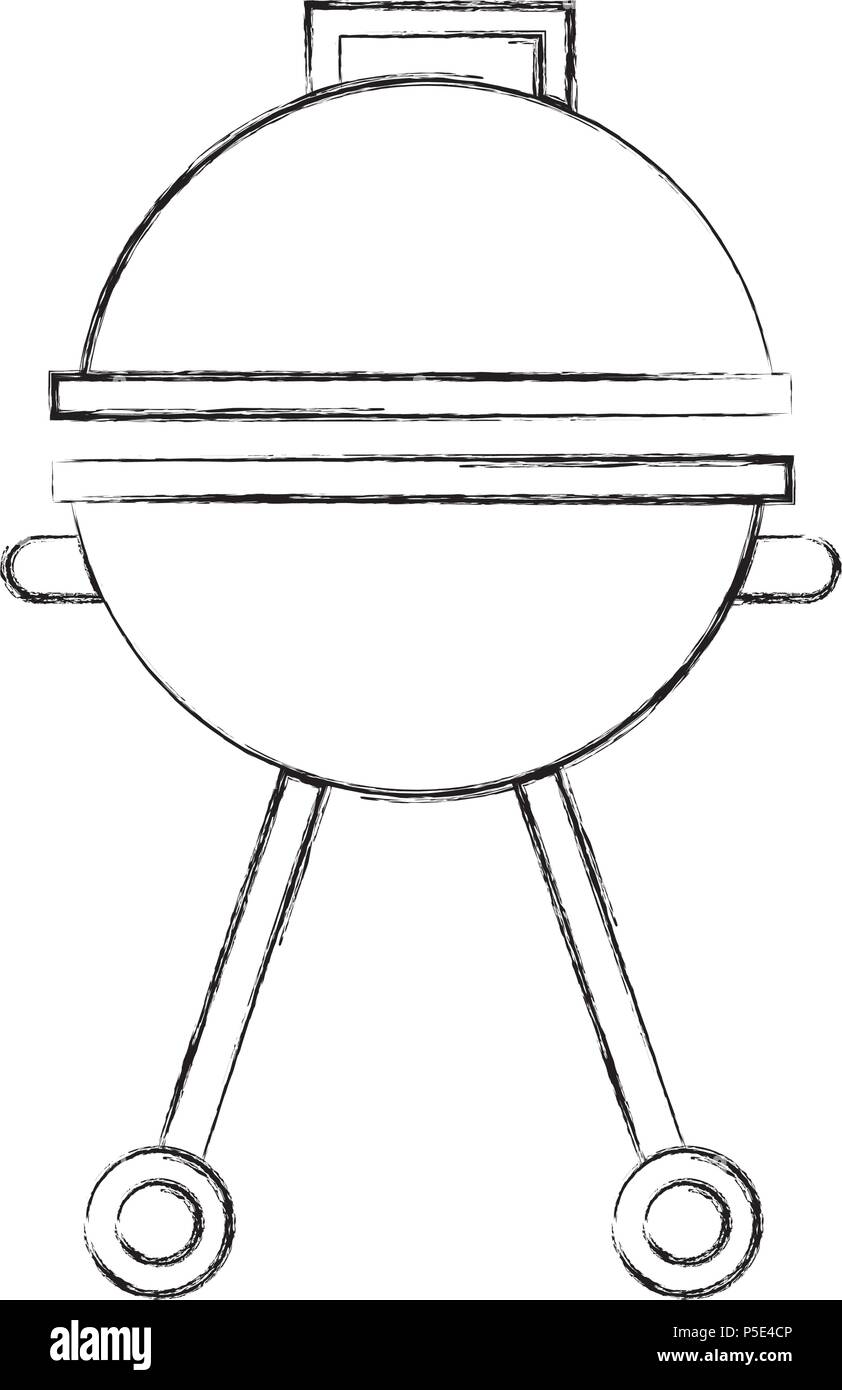 grill cooking equipment closed appliance vector illustration sketch ...