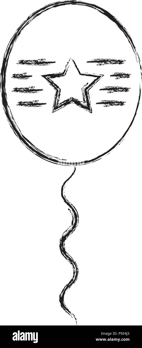 star in balloon decoration party image vector illustration sketch Stock ...
