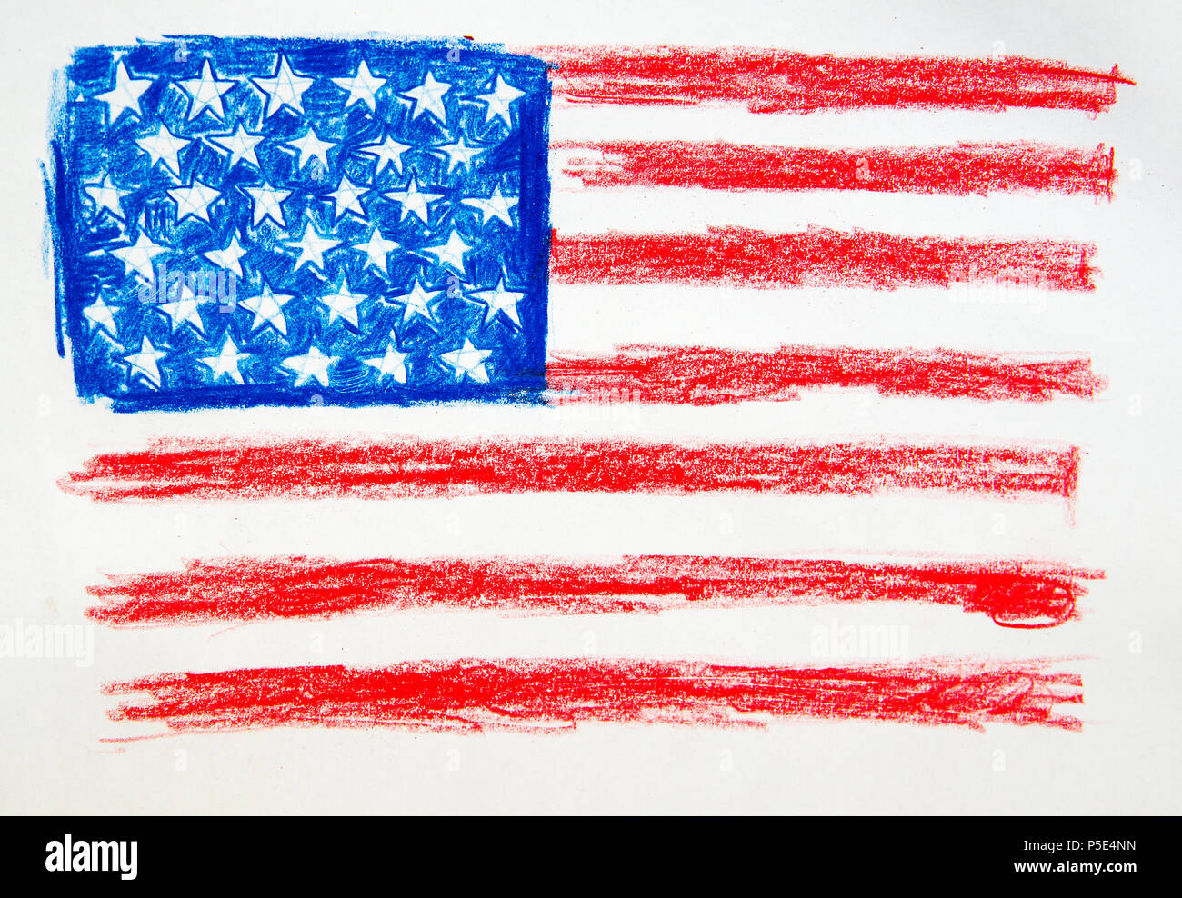 American Flag Pencil Drawing
