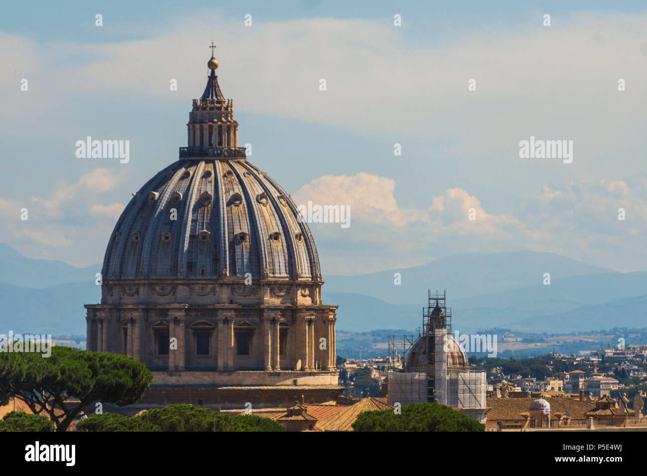 View of St Peter's basilica dome in Rome, Italy Stock Photo - Alamy