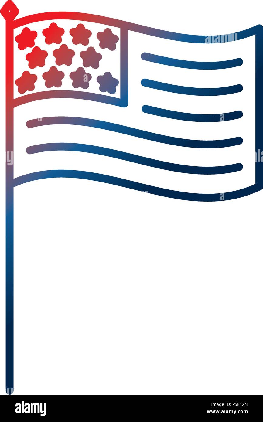united states of america flag in stand vector illustration gradient ...