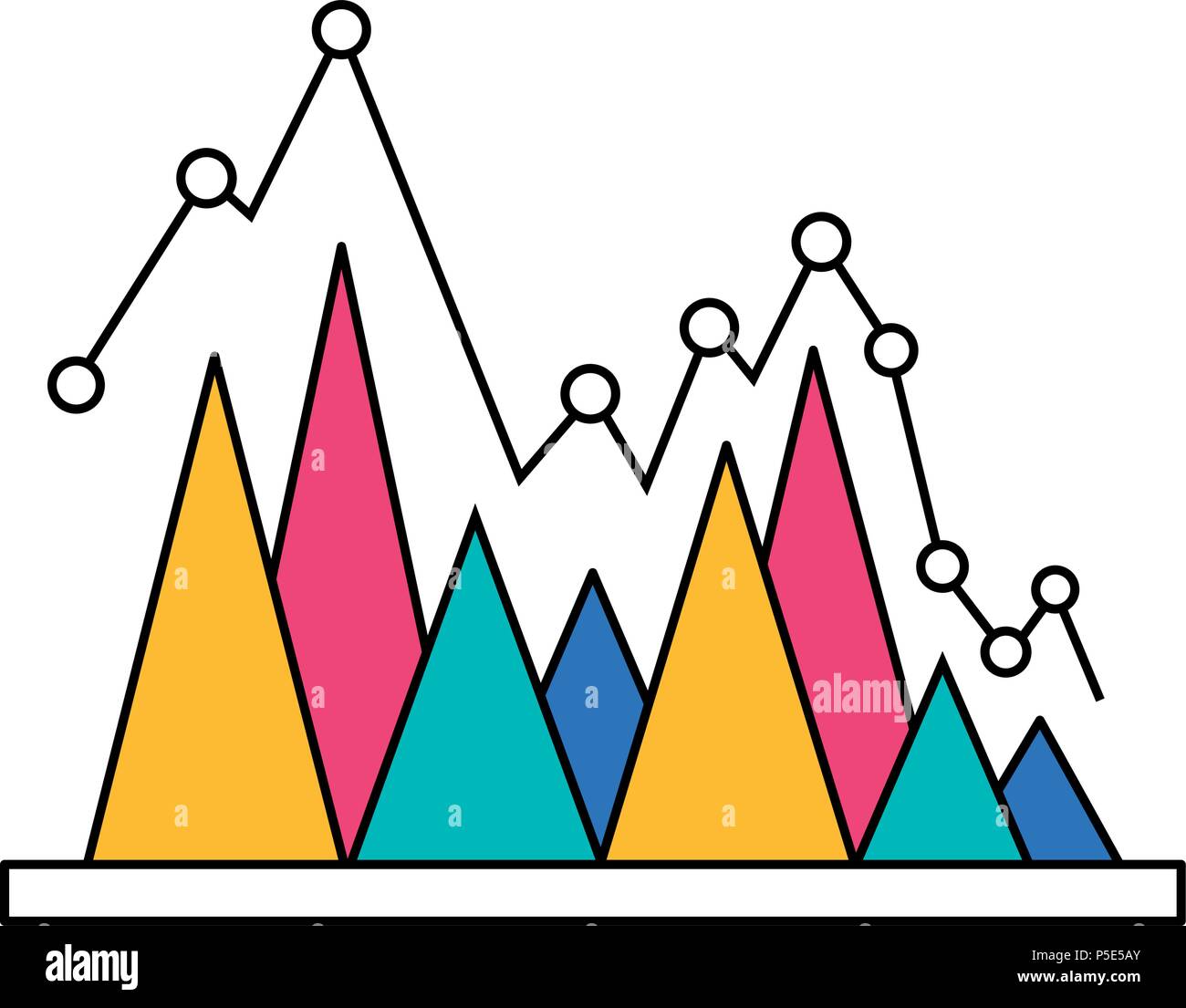 statistics triangle diagram pointed line vector illustration Stock ...