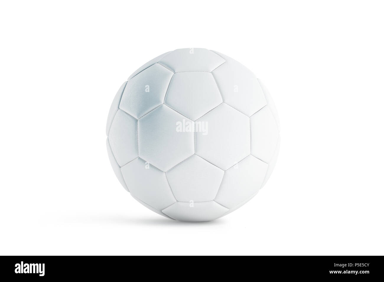 Blank white leather soccer ball mock up, front view, 3d rendering ...