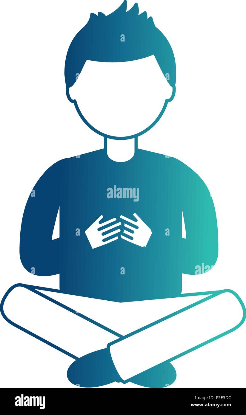 man character sitting with crossed legs vector illustration neon design ...