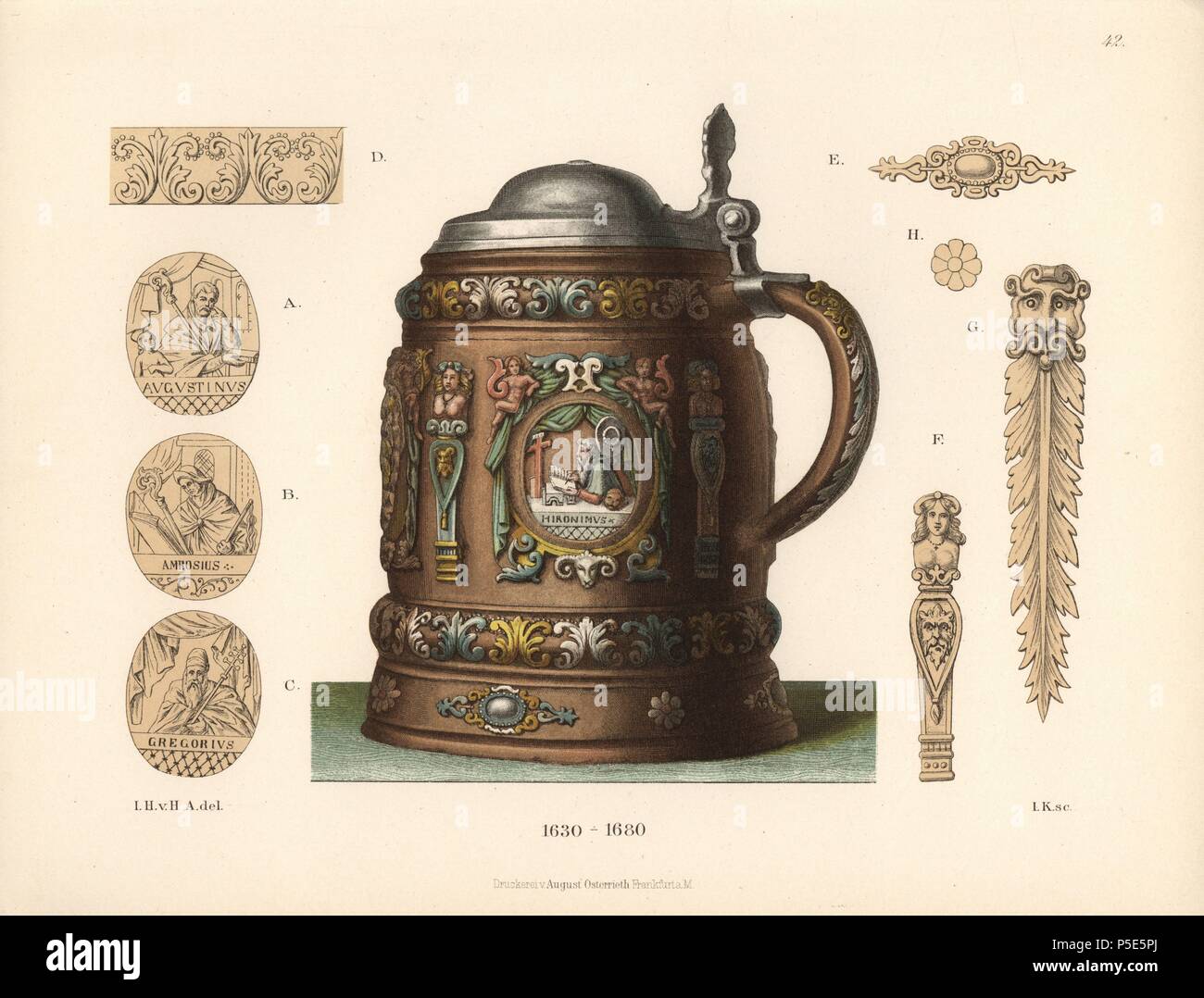 Tankard from the mid-17th century with Christian religious iconography ...