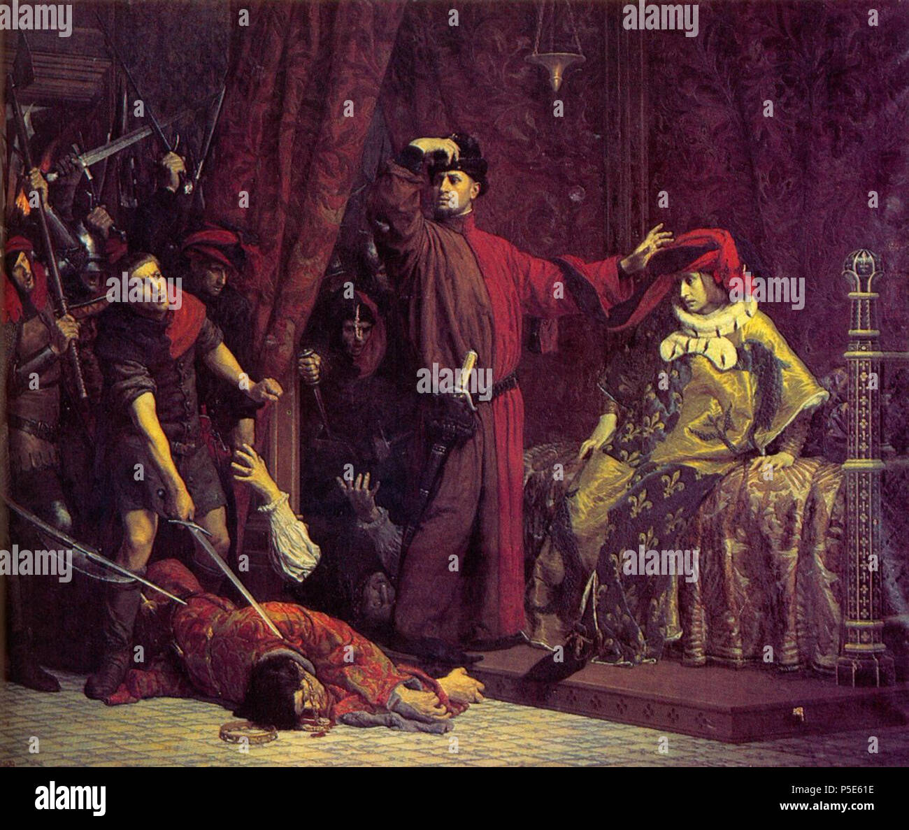 Etienne Marcel coiffant de son chaperon le dauphin, futur Charles V ...