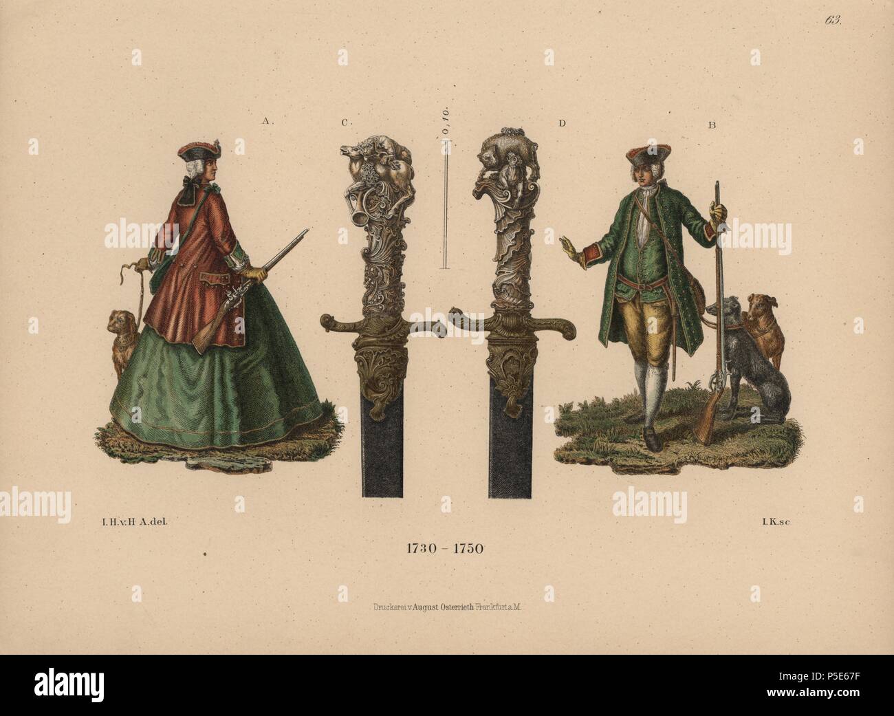 Hunting costumes and hunting swords from the mid-18th century ...