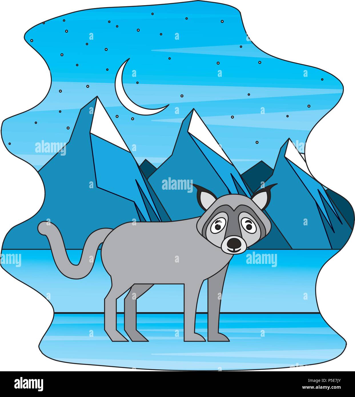 canadian wolf in winter landscape vector illustration Stock Vector ...