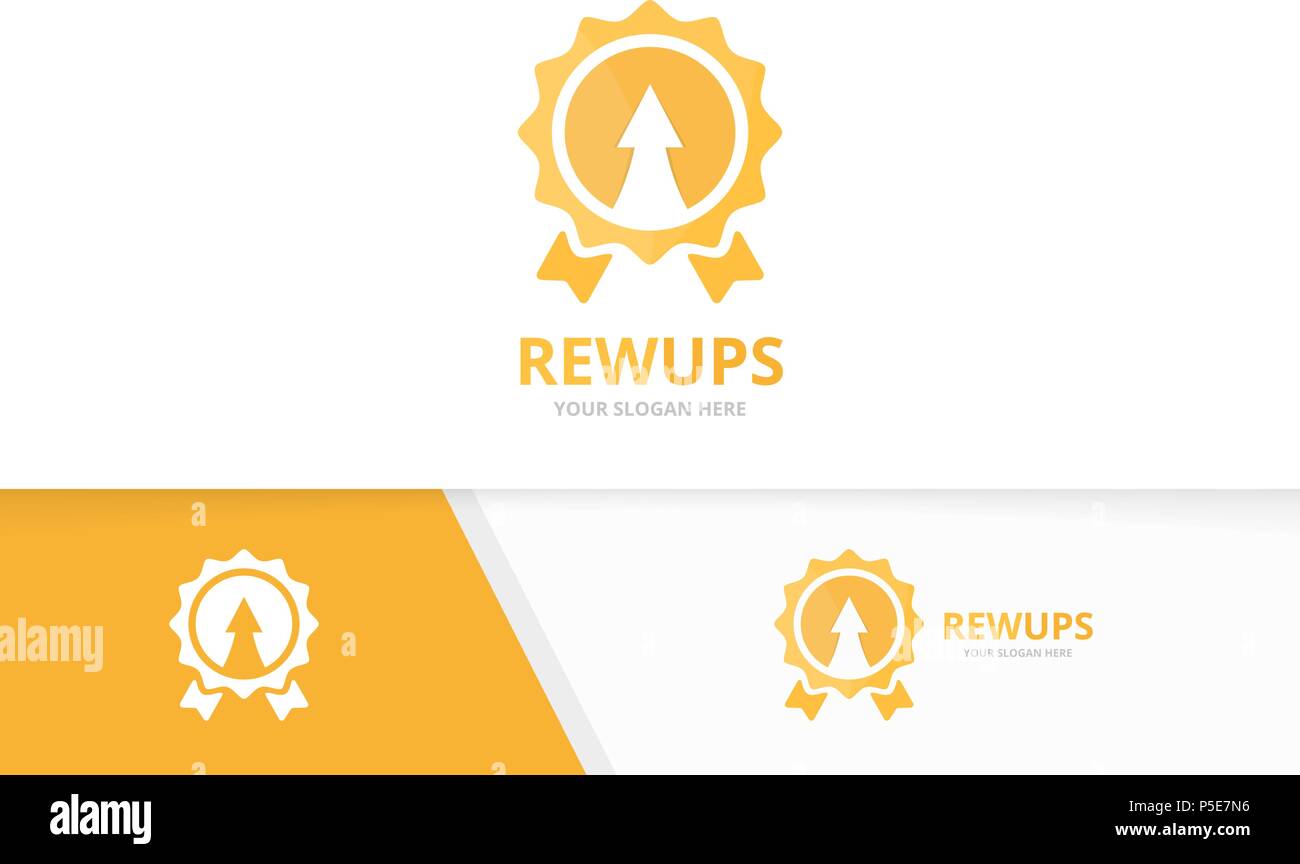 Vector reward and arrow up logo combination. Trophy and growth symbol ...