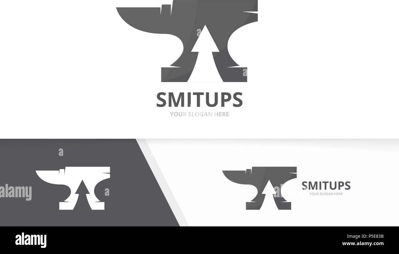 Vector smith and arrow up logo combination. Blacksmith and growth ...