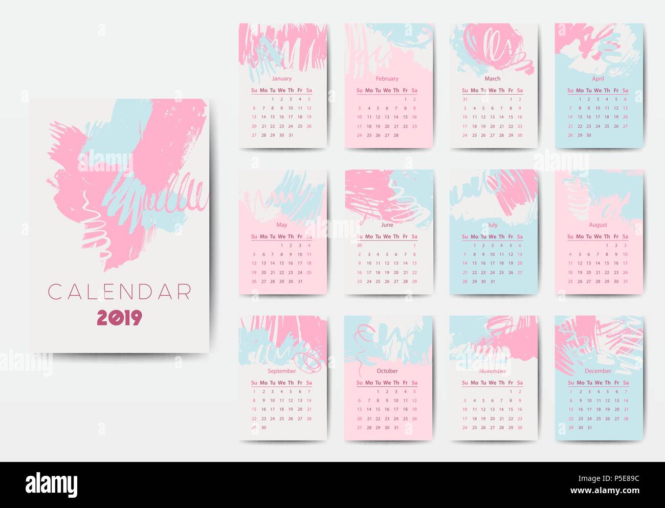 The 2019 calendar template Stock Vector Image & Art - Alamy