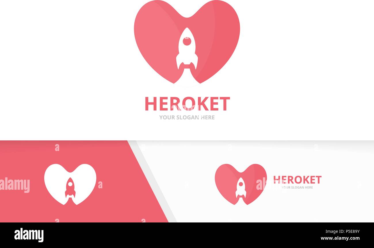 Vector heart and rocket logo combination. Love and start up symbol or ...