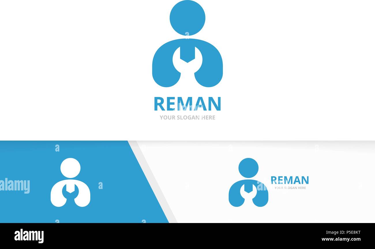 Vector man and repair logo combination. People and fix symbol or icon ...