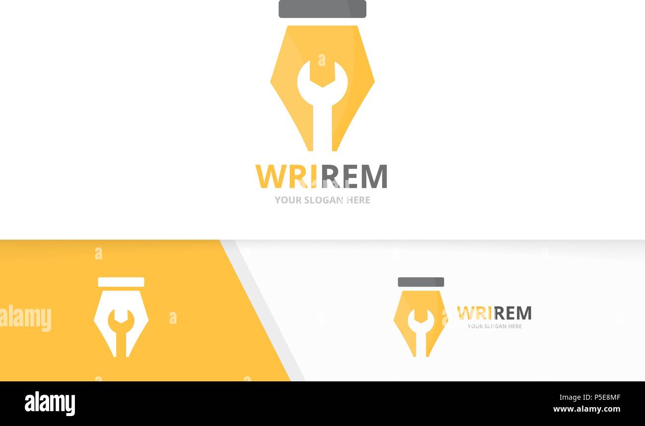 Vector pen and repair logo combination. Write and fix symbol or icon ...