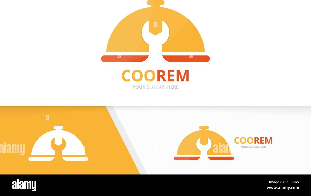 Vector dish and repair logo combination. Plate and fix symbol or icon ...