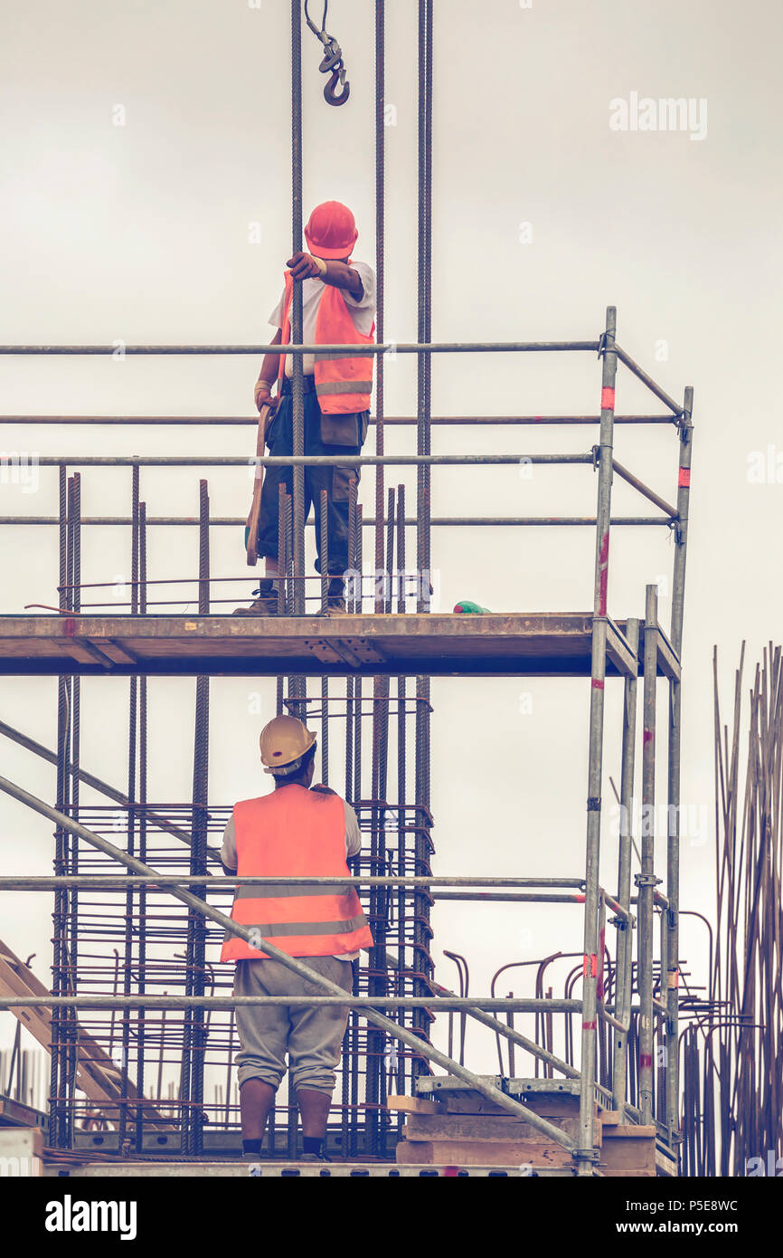 Construction workers iron rods construction hi-res stock photography ...