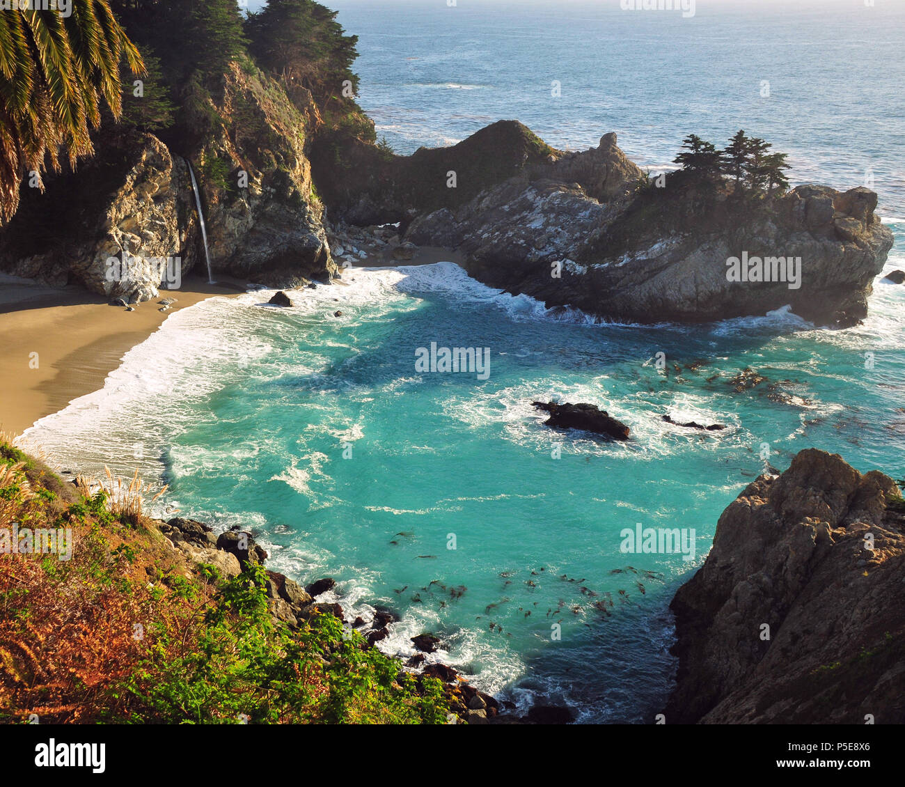 McWay Falls On The California Coast Stock Photo Alamy mcway-falls-on-the-california-coast-stock-photo-alamy