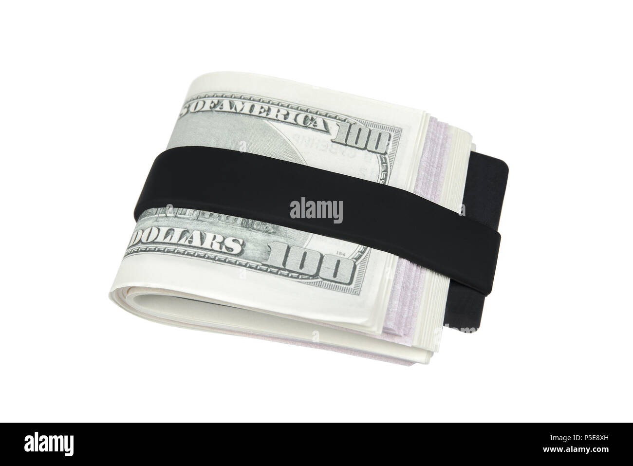 many 100 dollars notes isolated on white background Stock Photo - Alamy