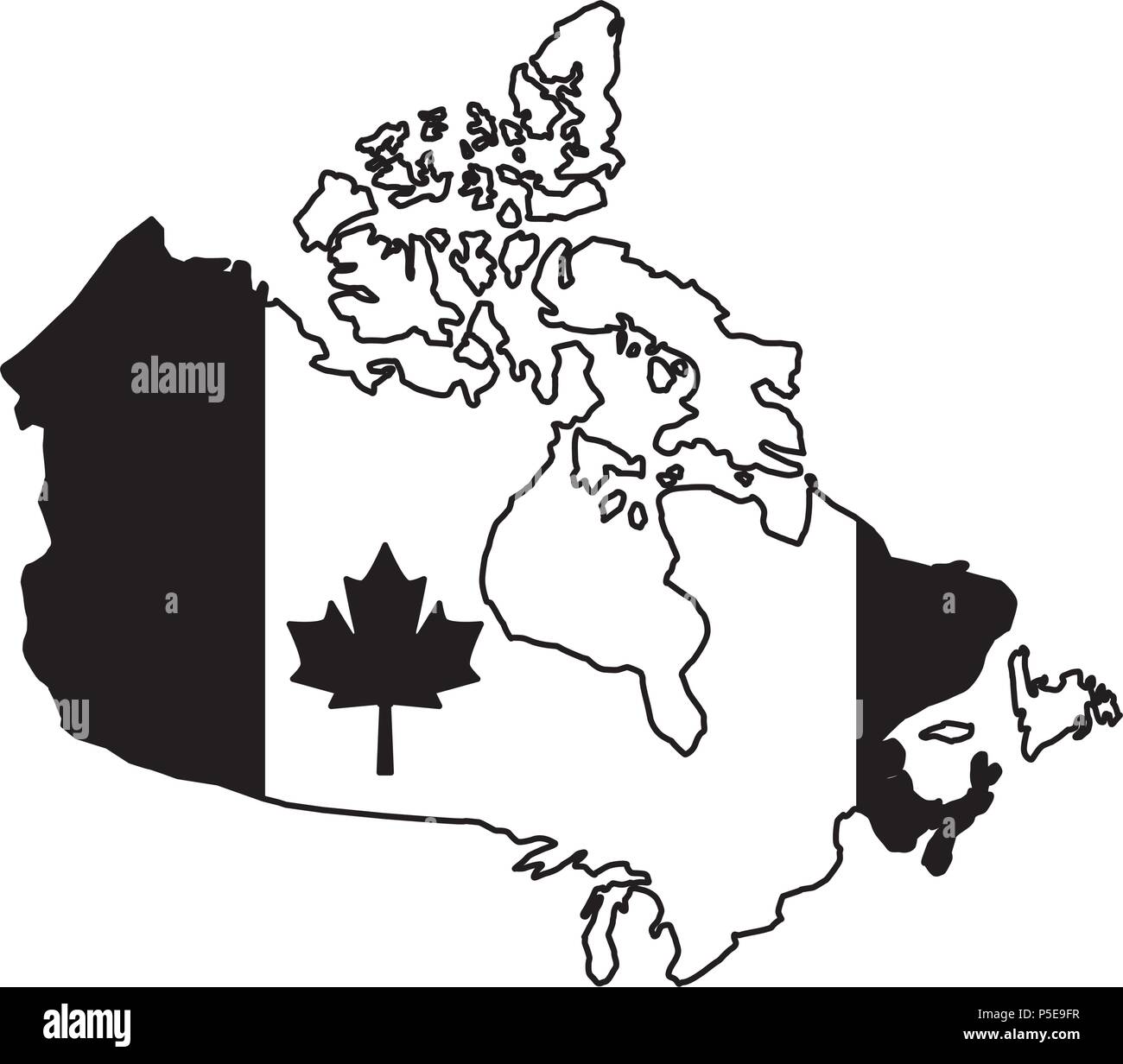 canadian map with flag vector illustration design Stock Vector Image ...