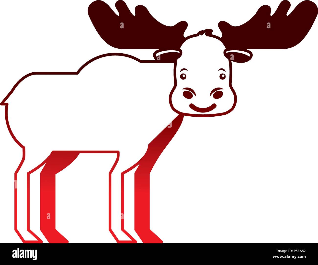 moose animal canada nature wild vector illustration neon Stock Vector ...
