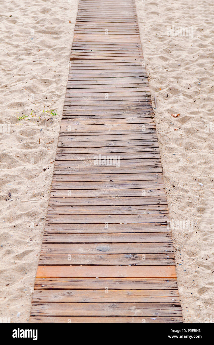 Beach wooden path and sea background Stock Photo - Alamy