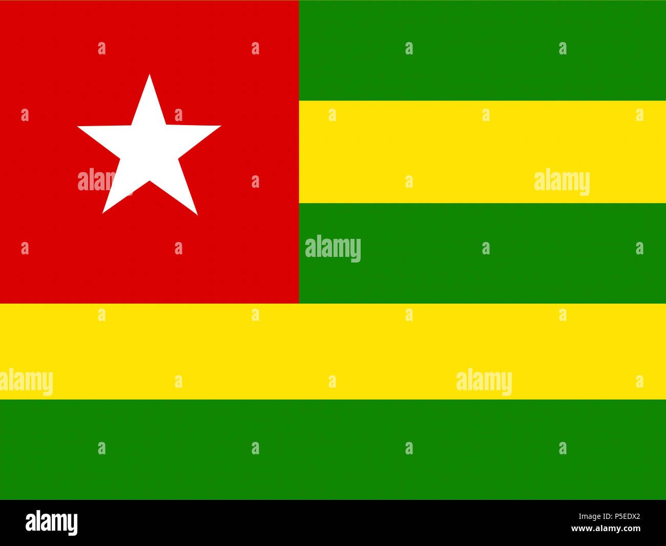 Official national flag of Togo Stock Photo - Alamy