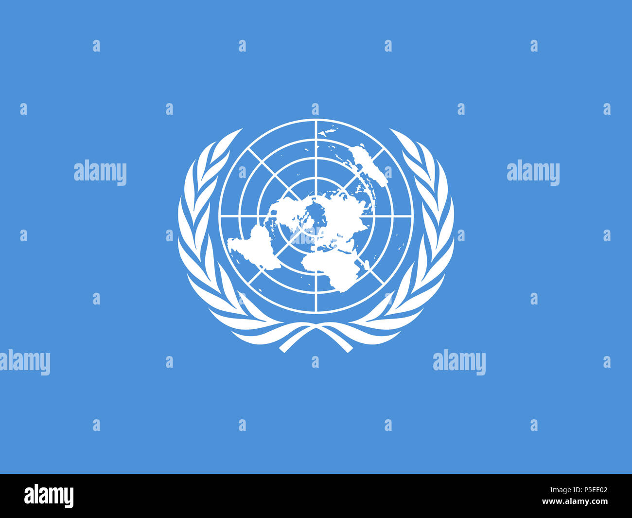 Official flag of the UN, United Nations Stock Photo - Alamy