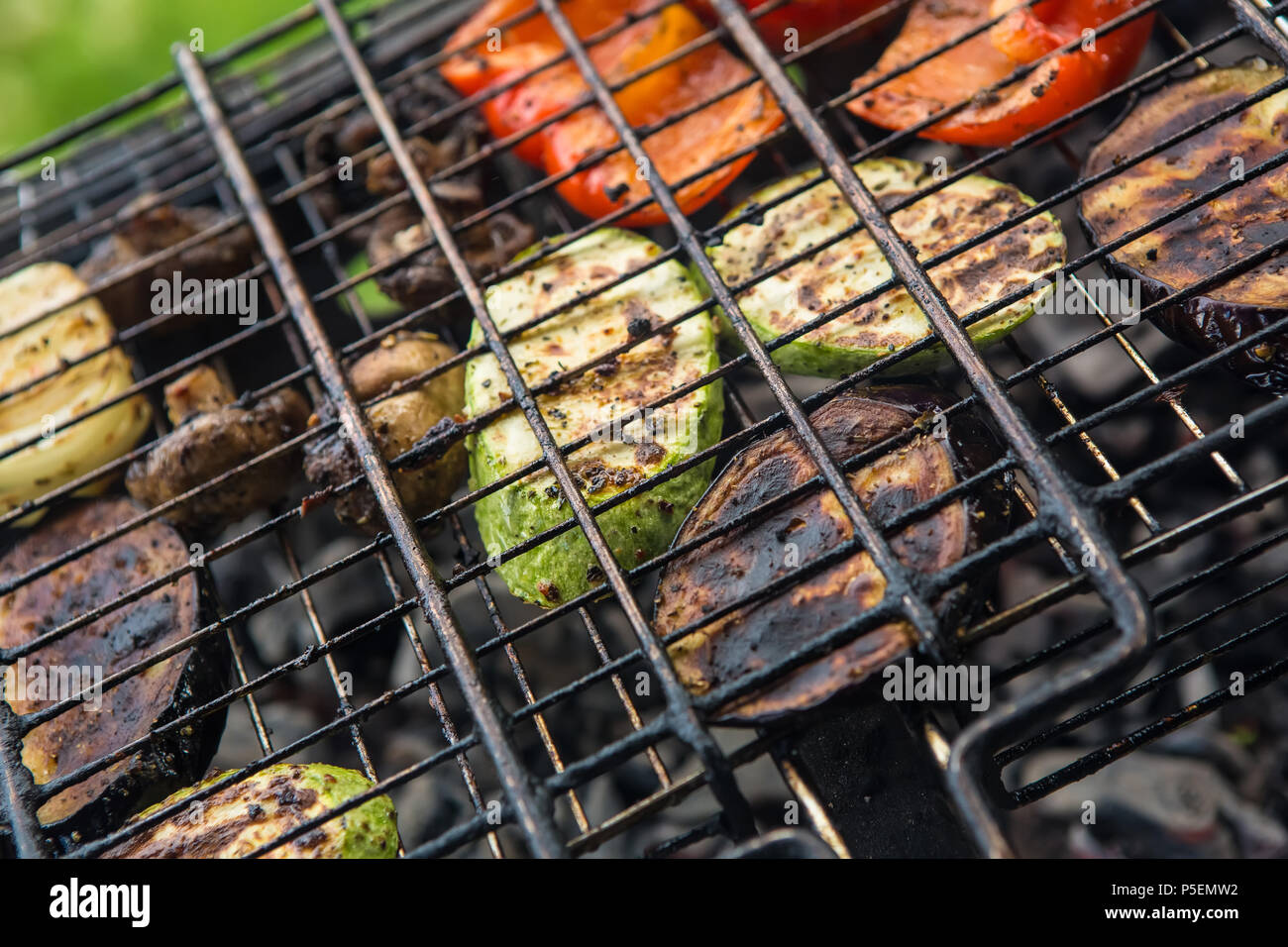 vegetables char-grilled over flame Stock Photo - Alamy