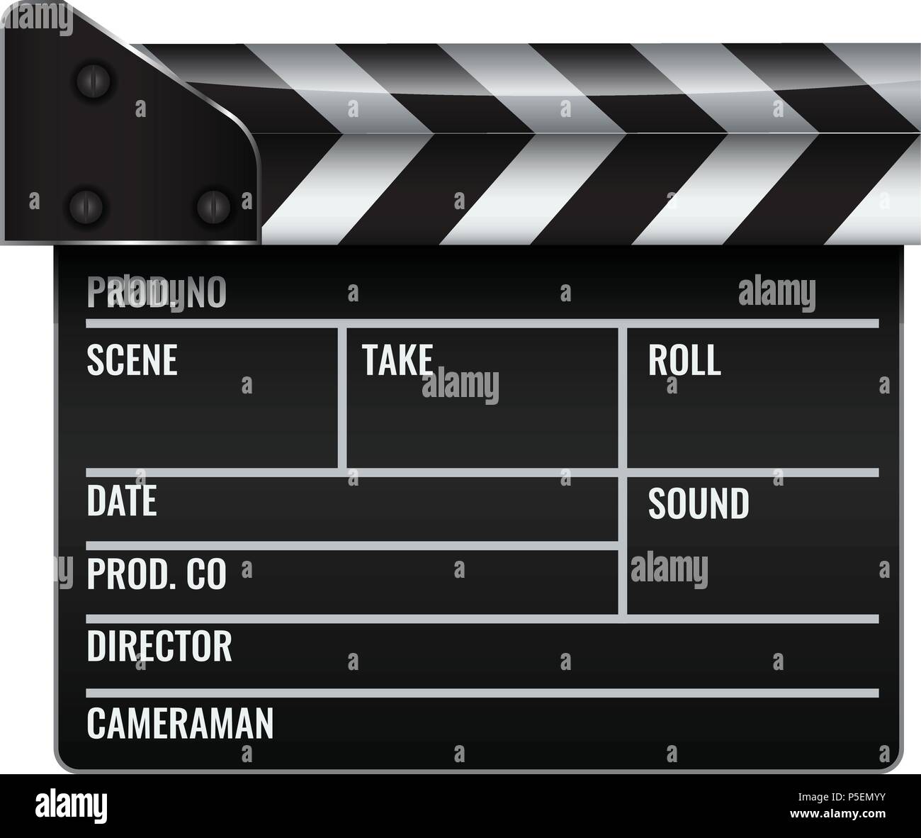 Closed realistic Cinema or film clapper. Illustrated vector Stock ...