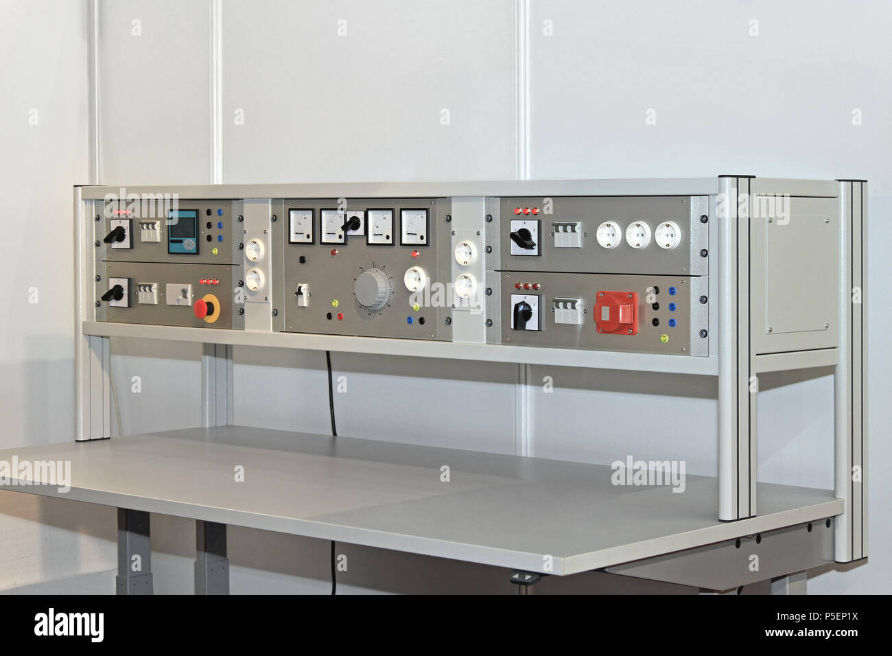Electronic Engineer Desk With Power Supply in Workshop Stock Photo - Alamy