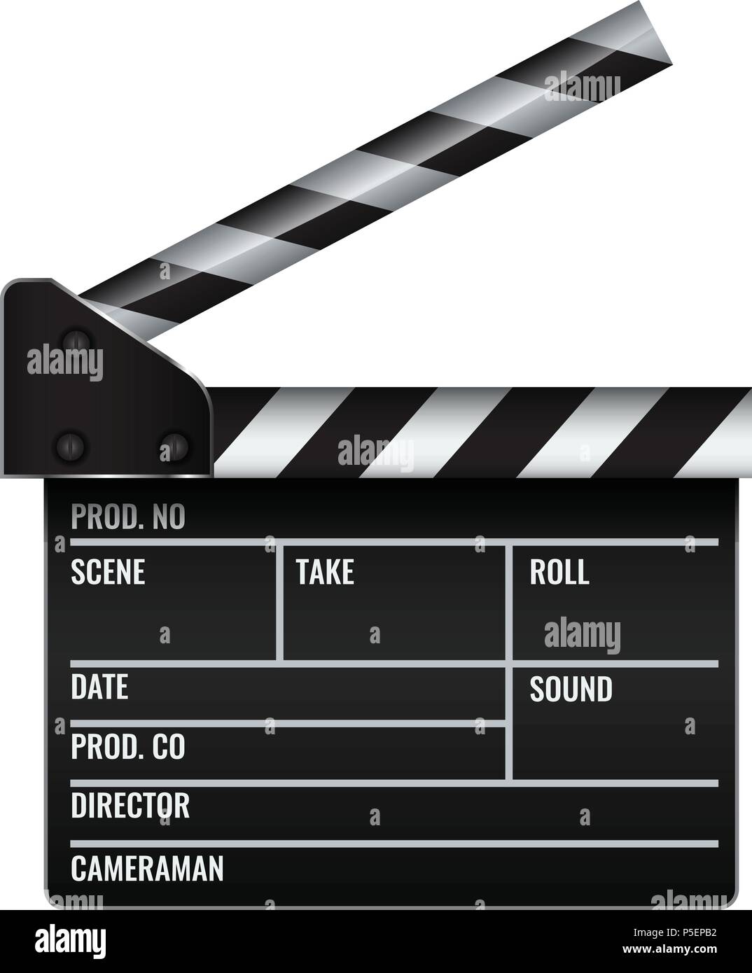 Opened realistic Cinema or film clapper. Illustrated vector Stock ...