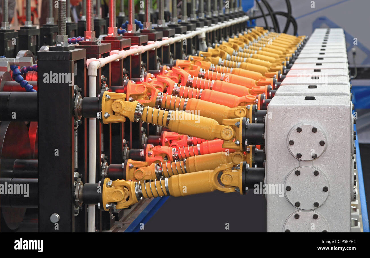 Roll Forming Machine For Steel in Factory Stock Photo - Alamy