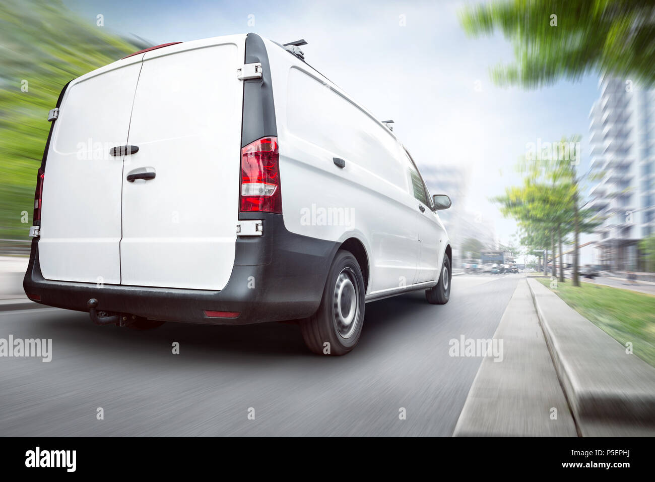 Delivery van rear view hi-res stock photography and images - Alamy