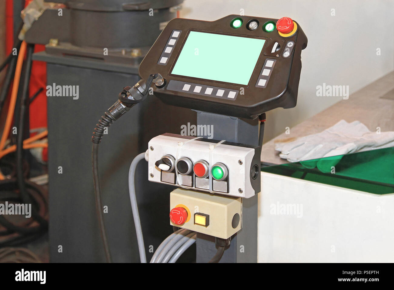 Digital Controller For Automated Welding Robot in Factory Stock Photo ...