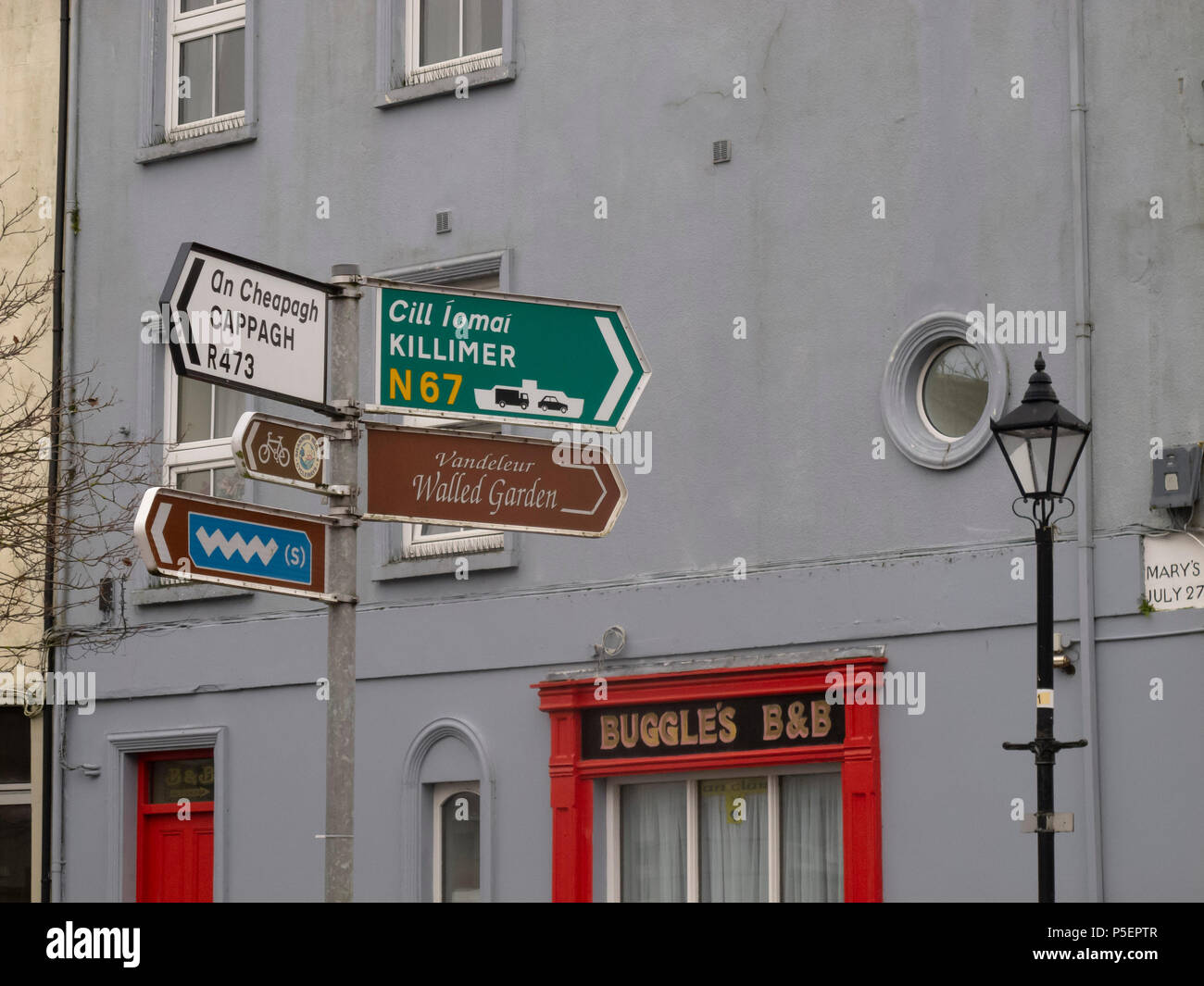 direction signs in kilrush county clare ireland Stock Photo - Alamy