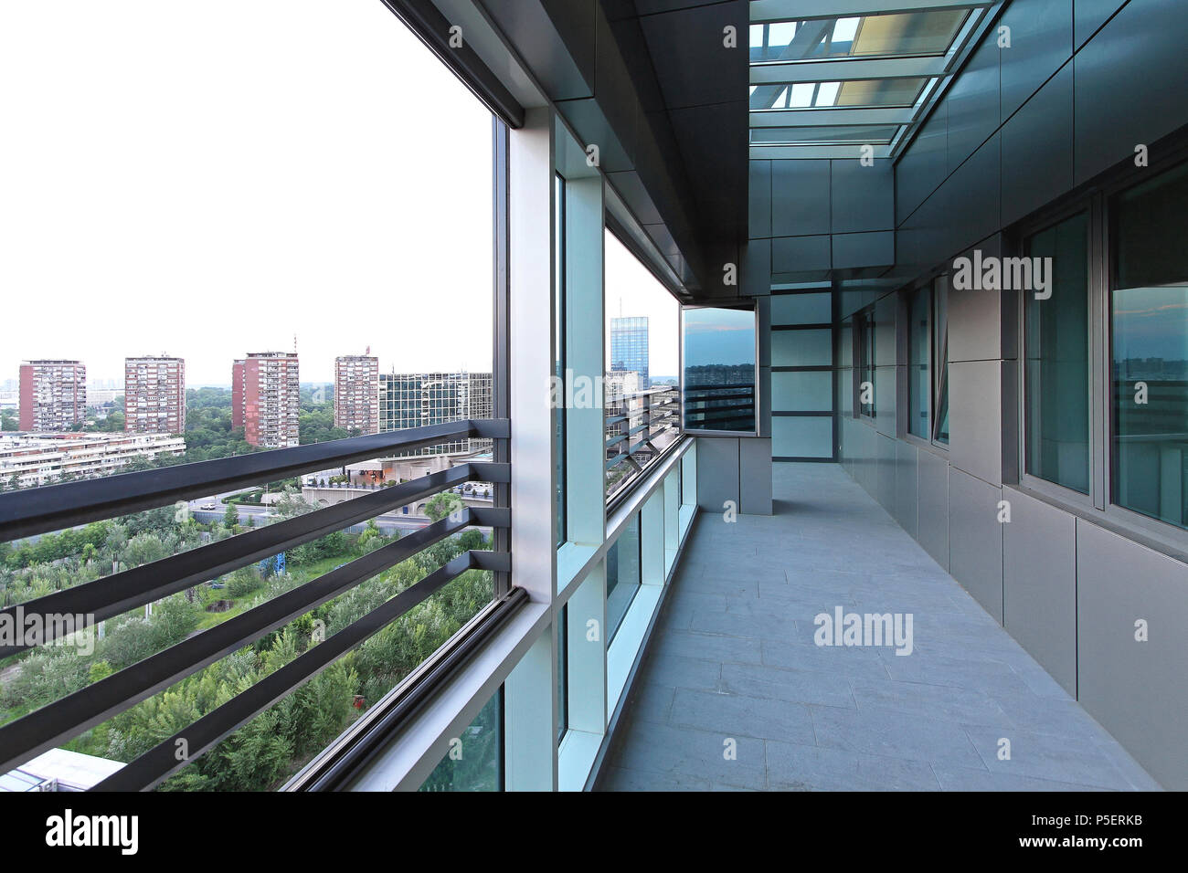 Long Gray Terrace With Skylight Window Stock Photo - Alamy
