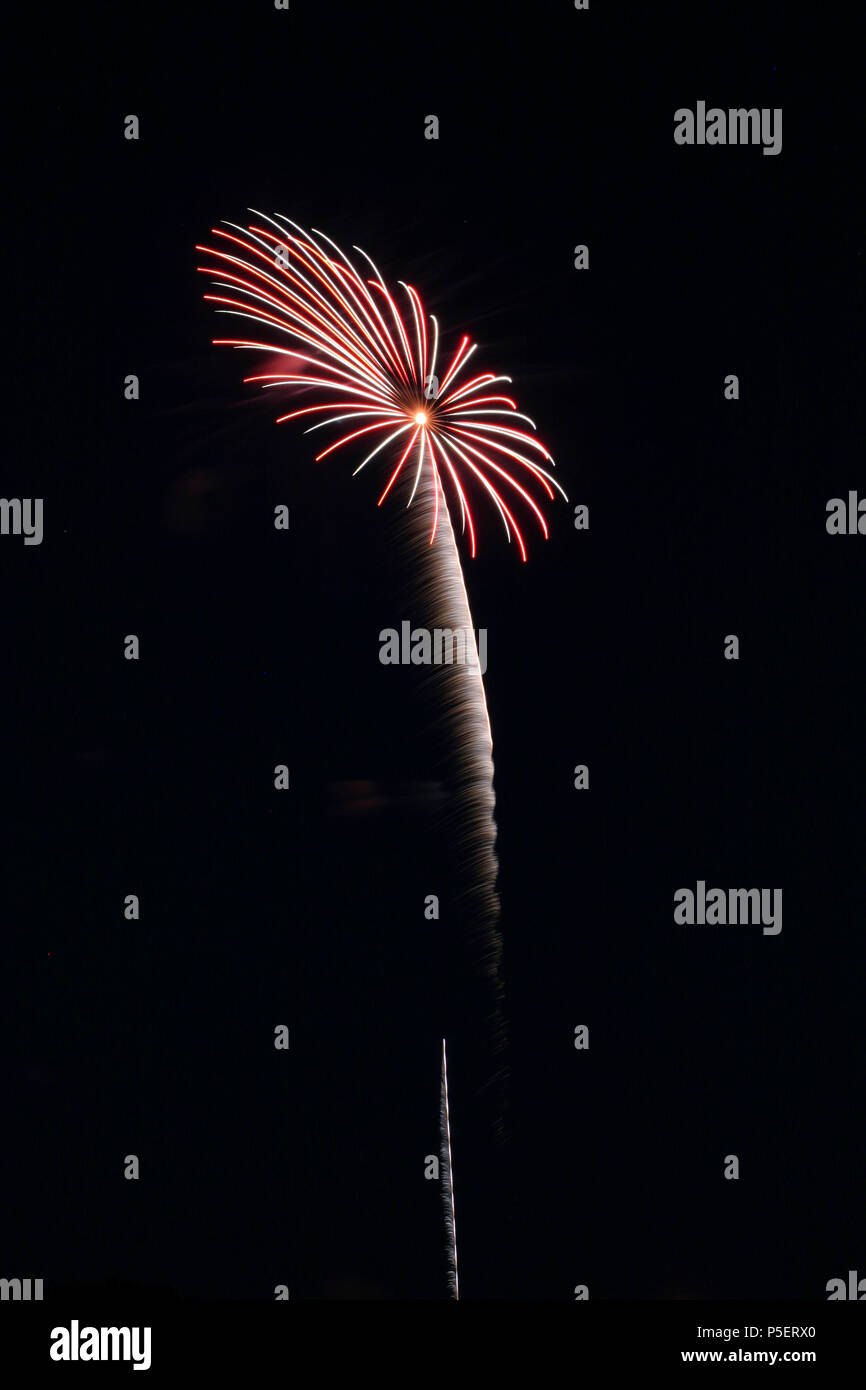 A Small Town Fireworks Display for Independence Day 4th of July Stock ...