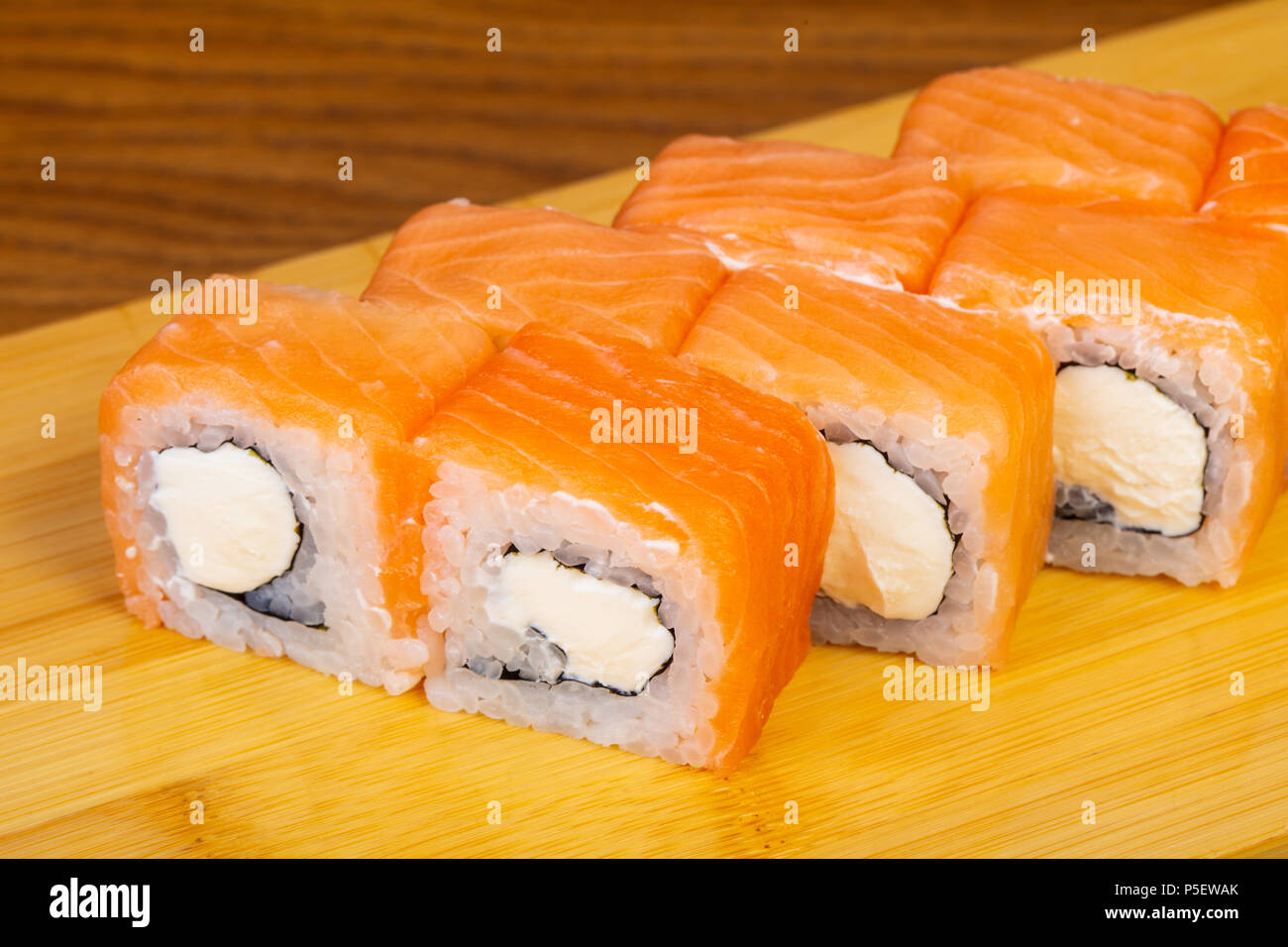 Delicious set of Philadelphia rolls wih cream cheese Stock Photo - Alamy