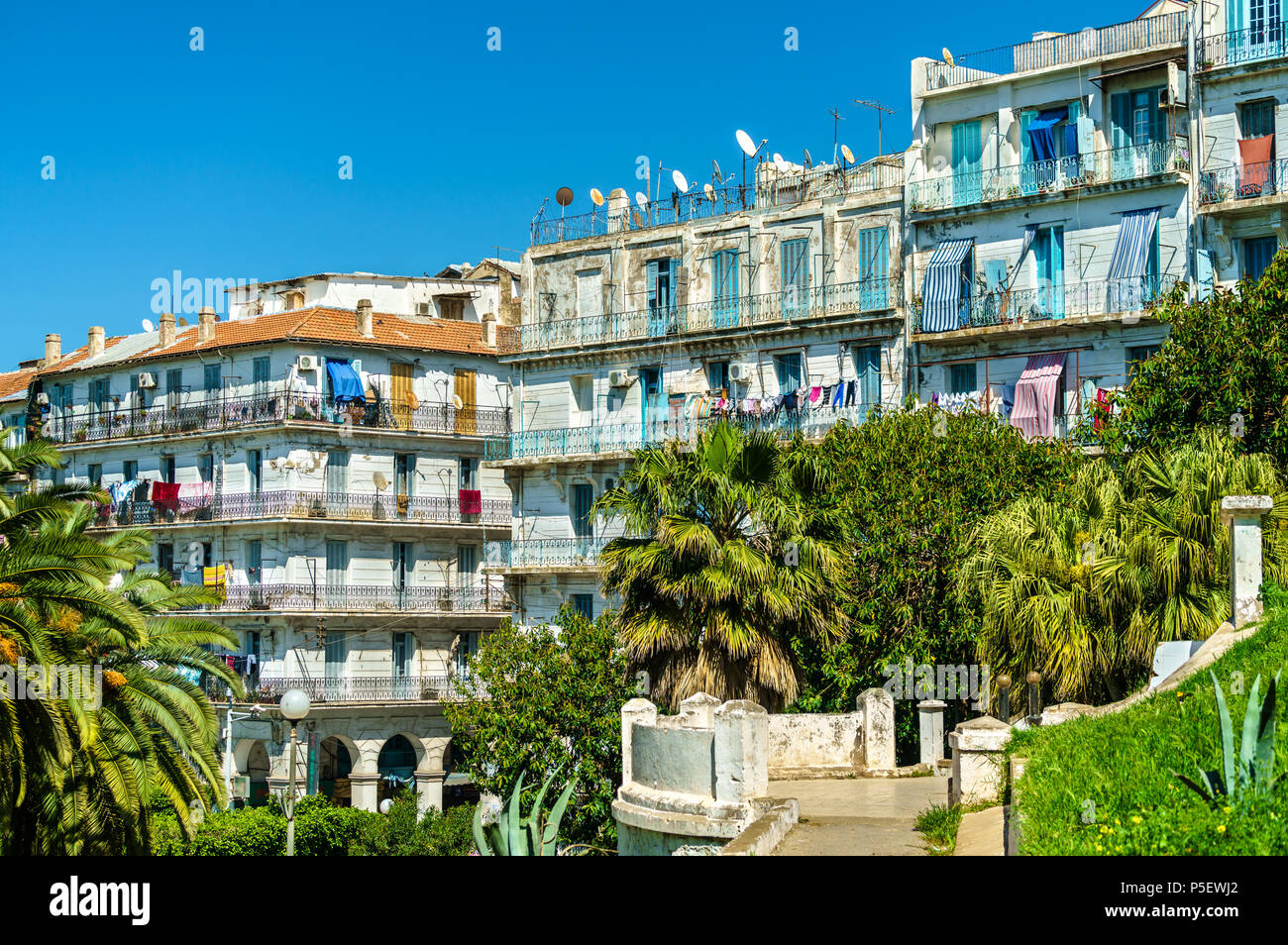 French Colonial Architecture in Algiers, the capital of Algeria Stock ...