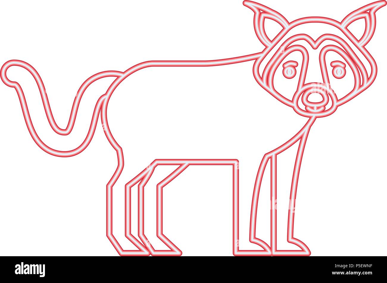 neon wolf beast creature animal image vector illustration Stock Vector ...