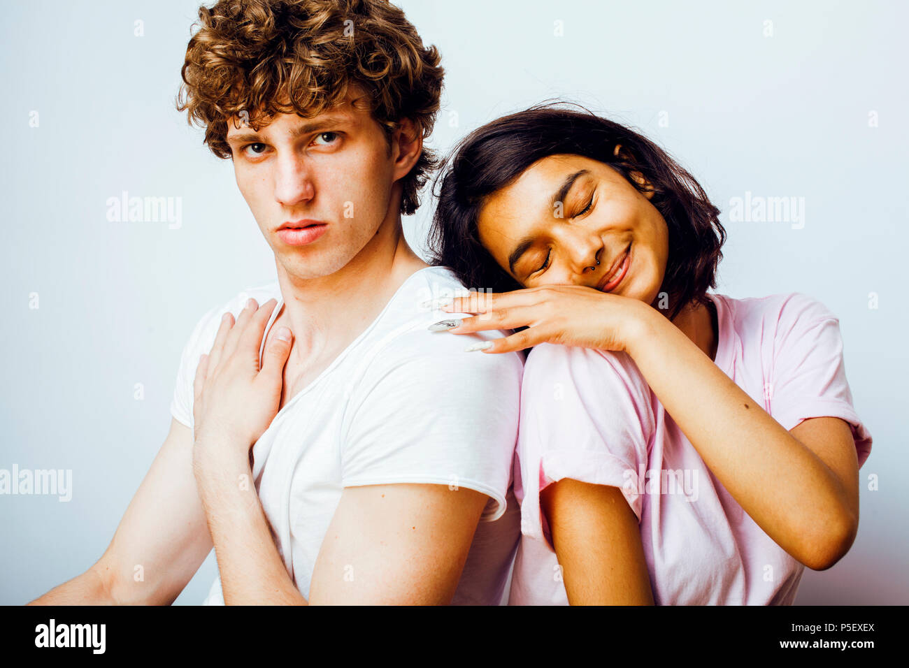 lifestyle and people concept. young multinational couple together ...