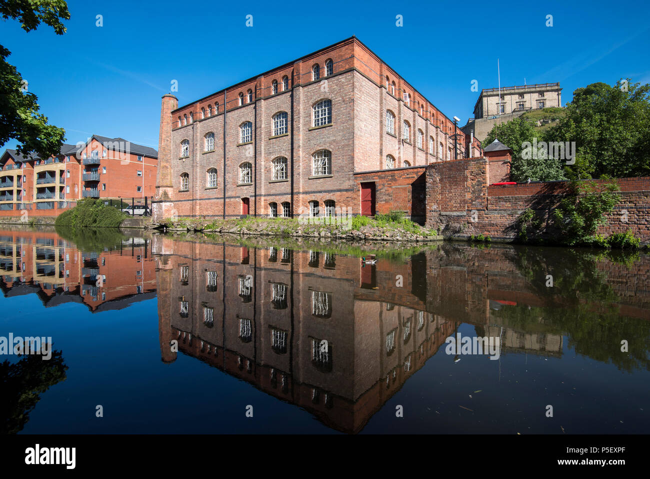 Reflections in the Canal at Nottingham City Waterfront, Nottinghamshire ...
