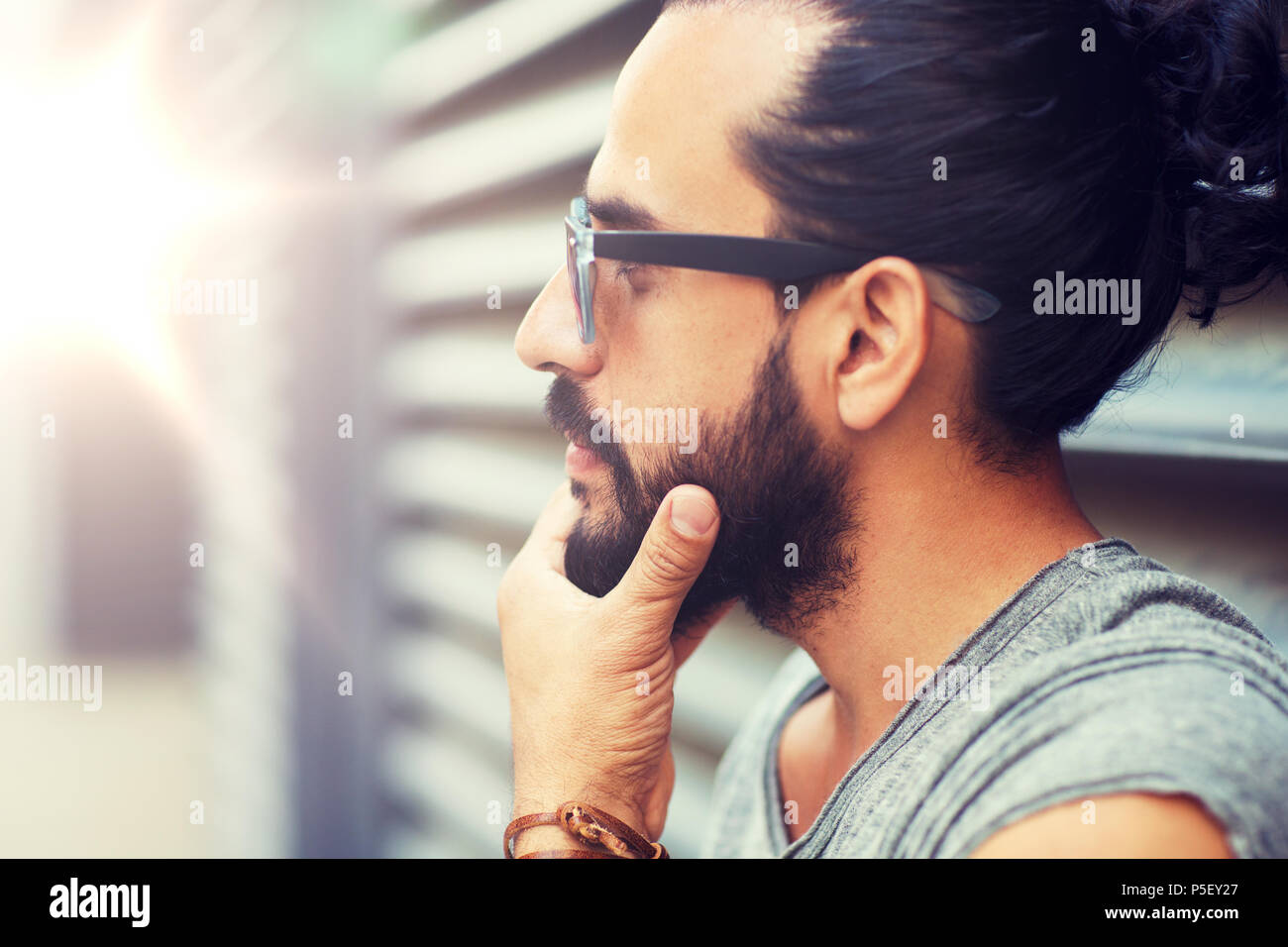 Happy man beard hi-res stock photography and images - Alamy