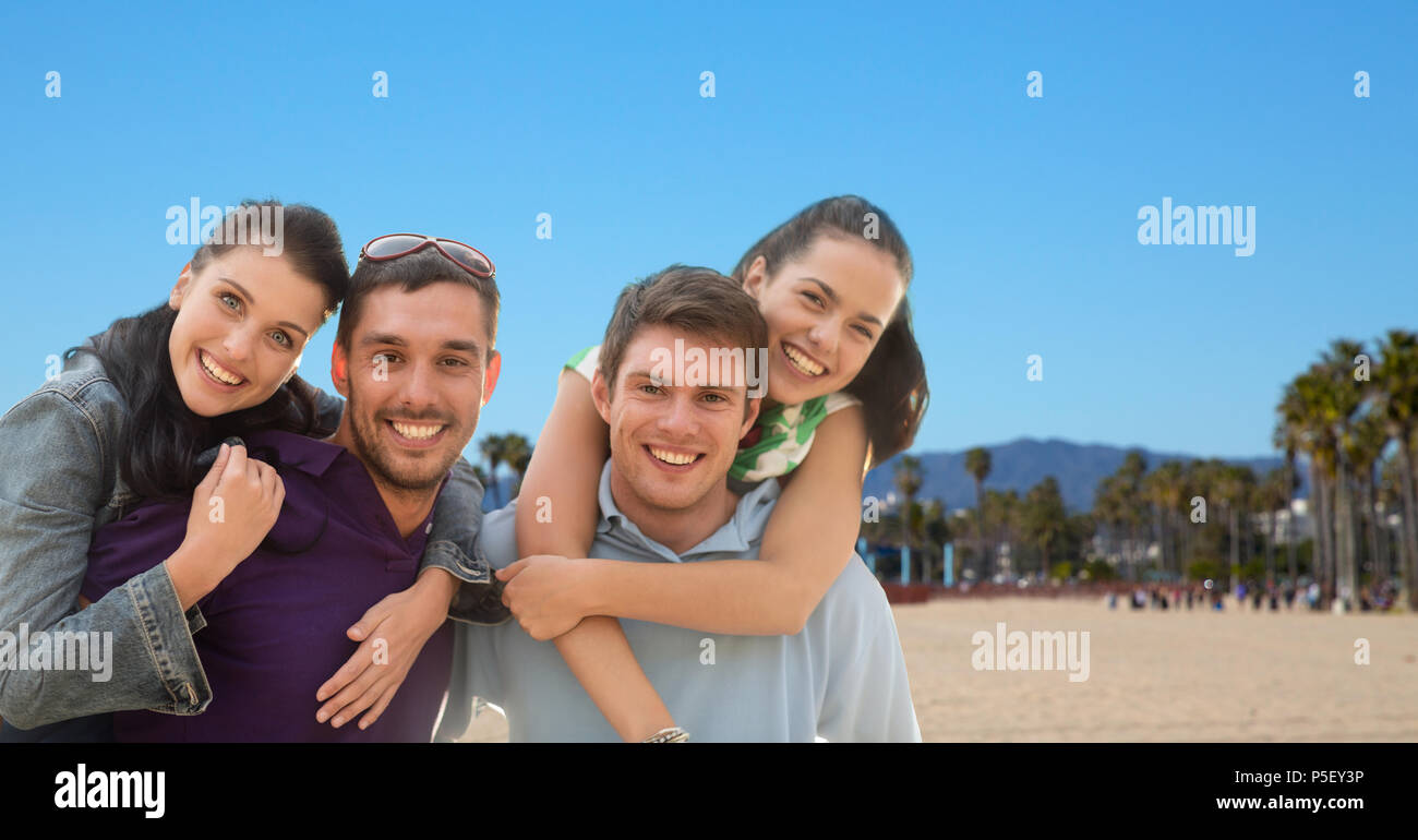 Happy smiling friends couple hi-res stock photography and images - Alamy