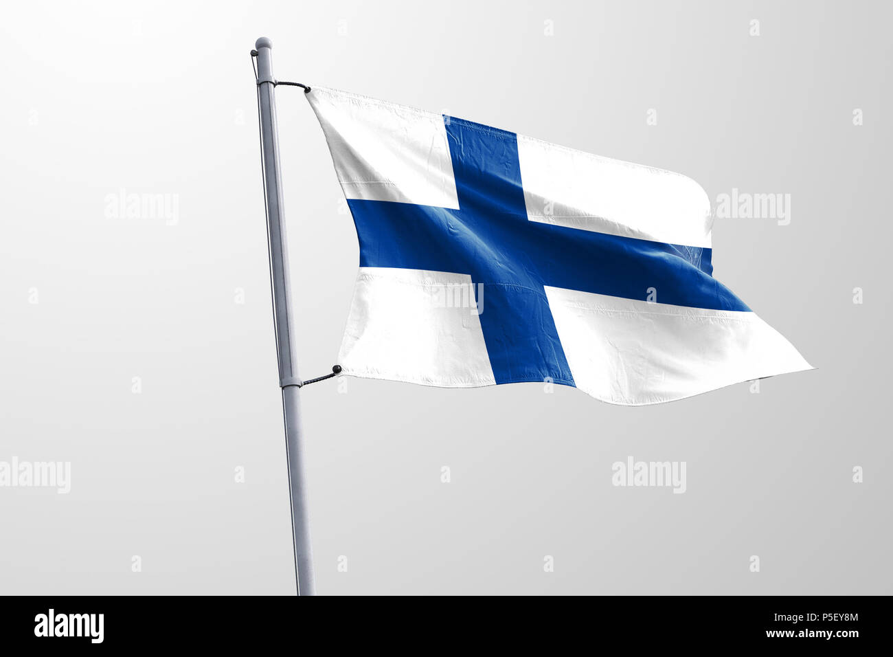 Isolated Finland Flag waving, 3D Realistic Finland Flag Rendered Stock ...